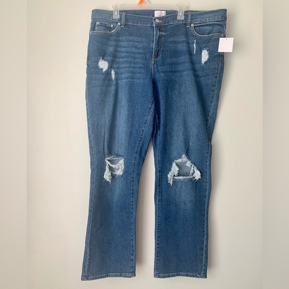 True Craft | Jeans | True Craft High Rise Distressed Straight Denim ...